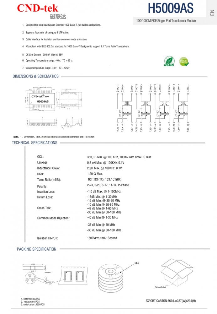 H5009AS technical document preview