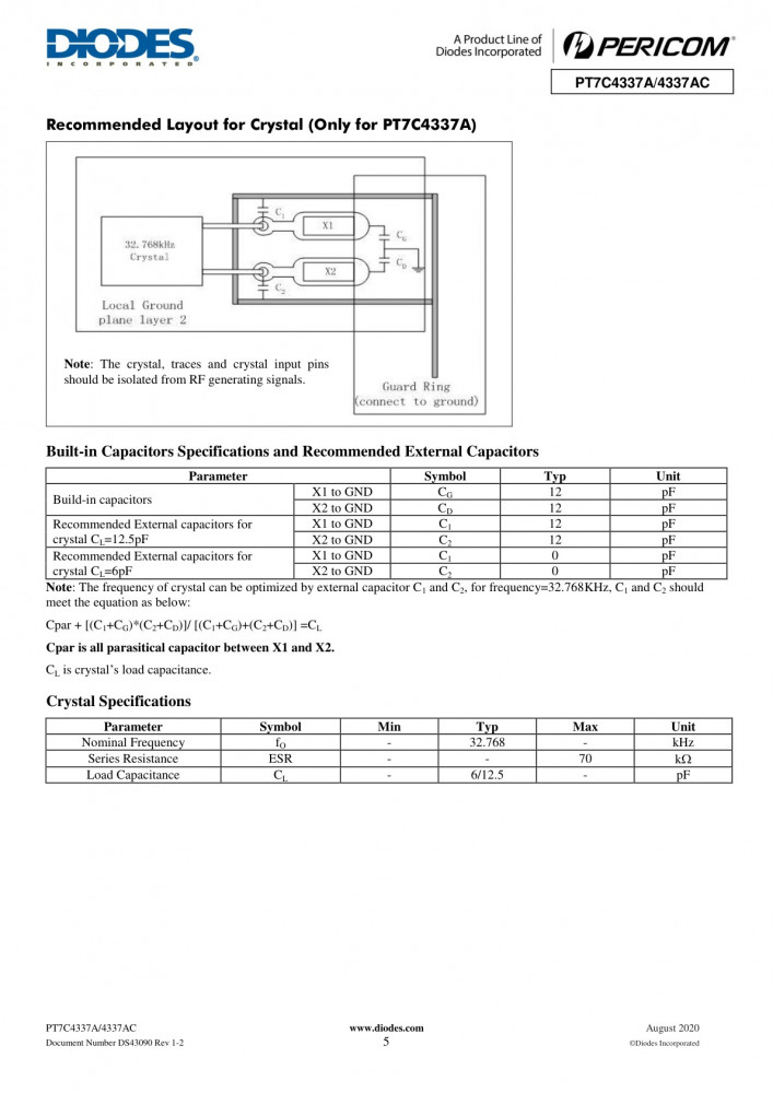 PT7C4337A datasheet page 5