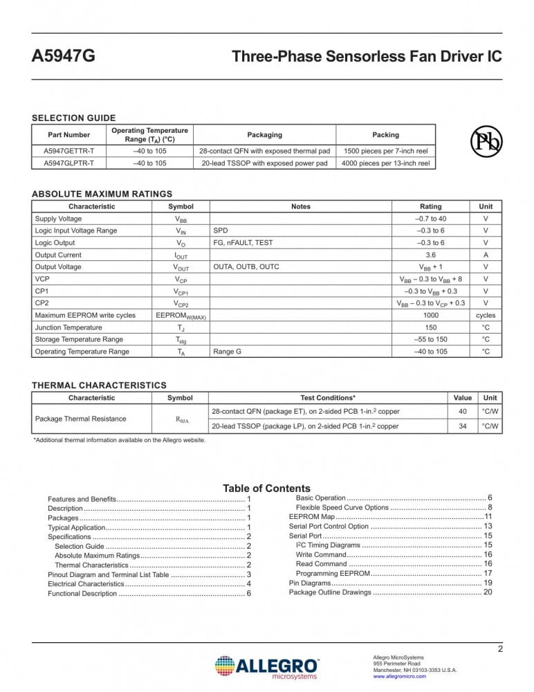 A5947G datasheet page 2