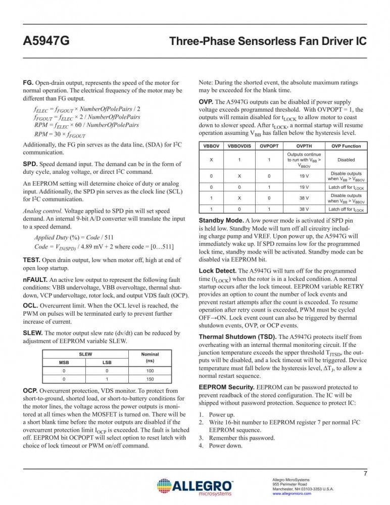 A5947G datasheet page 7