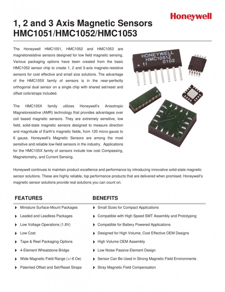 HMC1051ZL technical document page 1