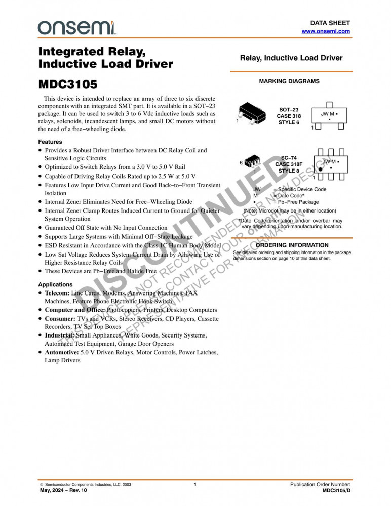 MDC3105 technical document page 1