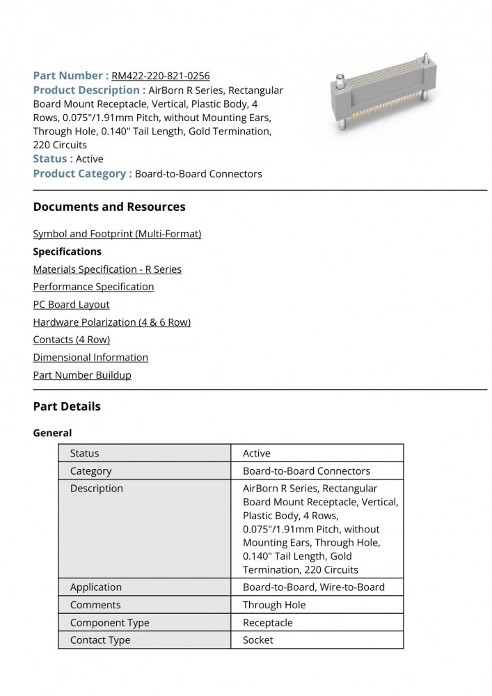 RM422-220-821-0256 technical document page 1