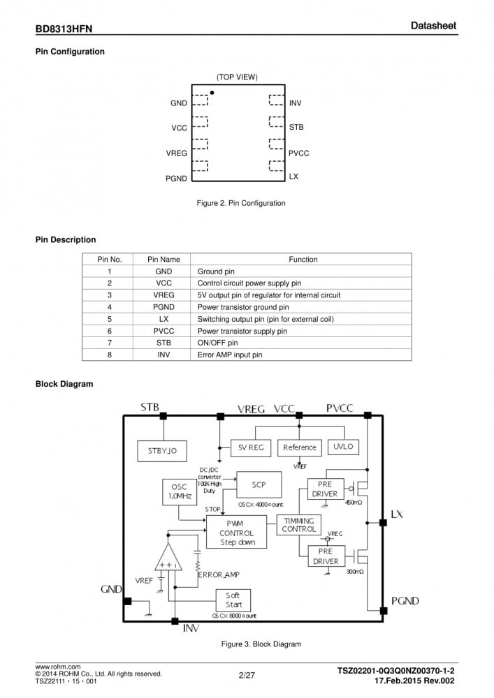 BD8313HFN-TR datasheet page 2