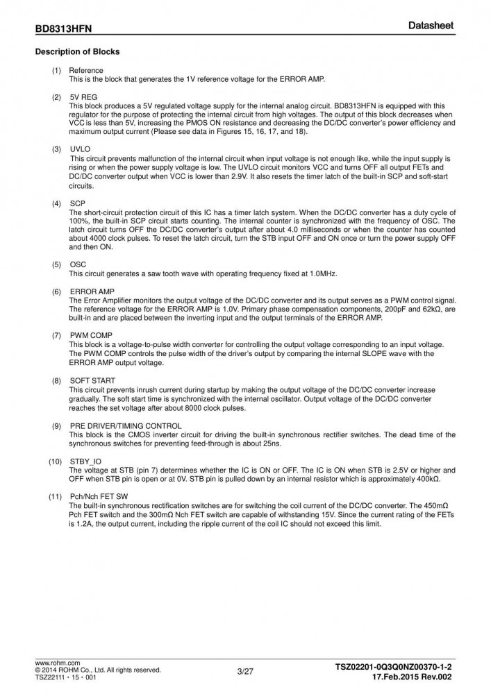 BD8313HFN-TR datasheet page 3
