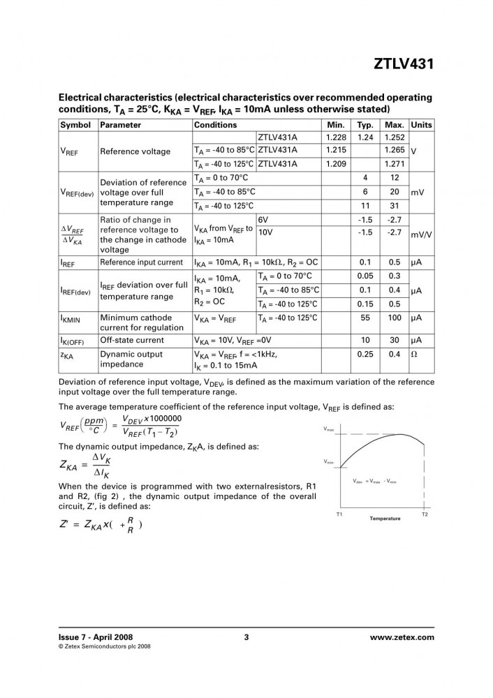 ZTLV431AFTA datasheet page 3