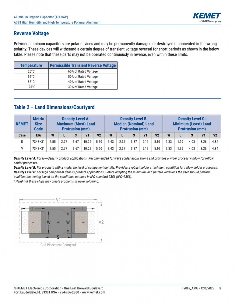 KEMET A798 datasheet page 8