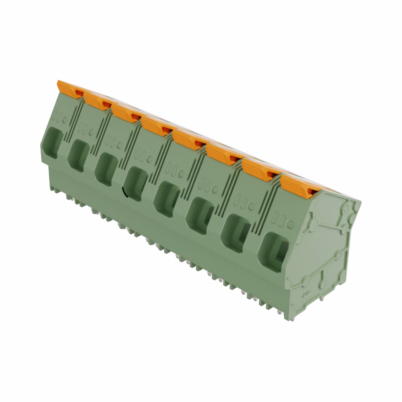 15.00mm Pitch Lever Activated Fixed Mount PCB Terminal Block, 35° Wire Entry, Bussed Terminals, 8 Circuits for sale