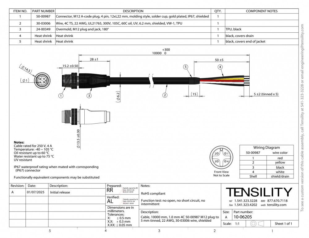 Tensility International 10-06205 product drawing