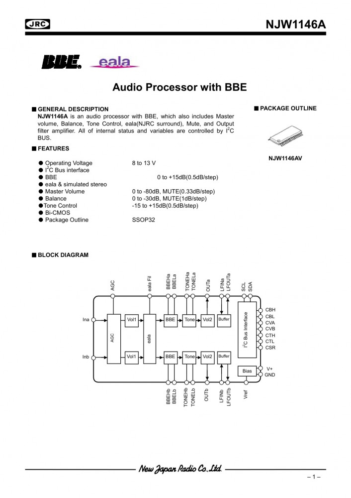 NJW1146A datasheet page 1