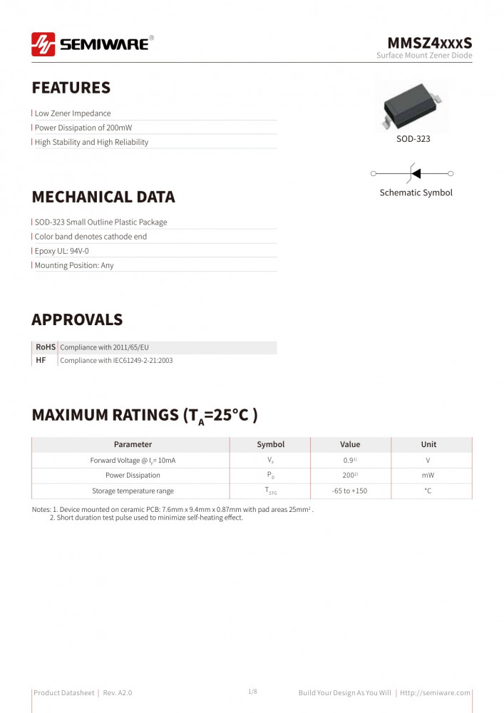 MMSZ4690S datasheet page 1