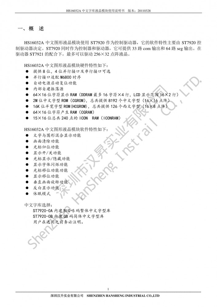 HS16032A datasheet page 2