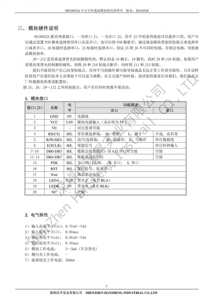 HS16032A datasheet page 4