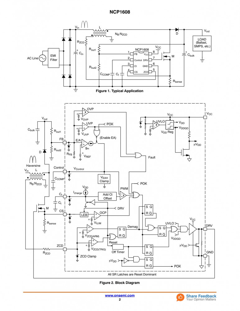 NCP1608 datasheet page 2
