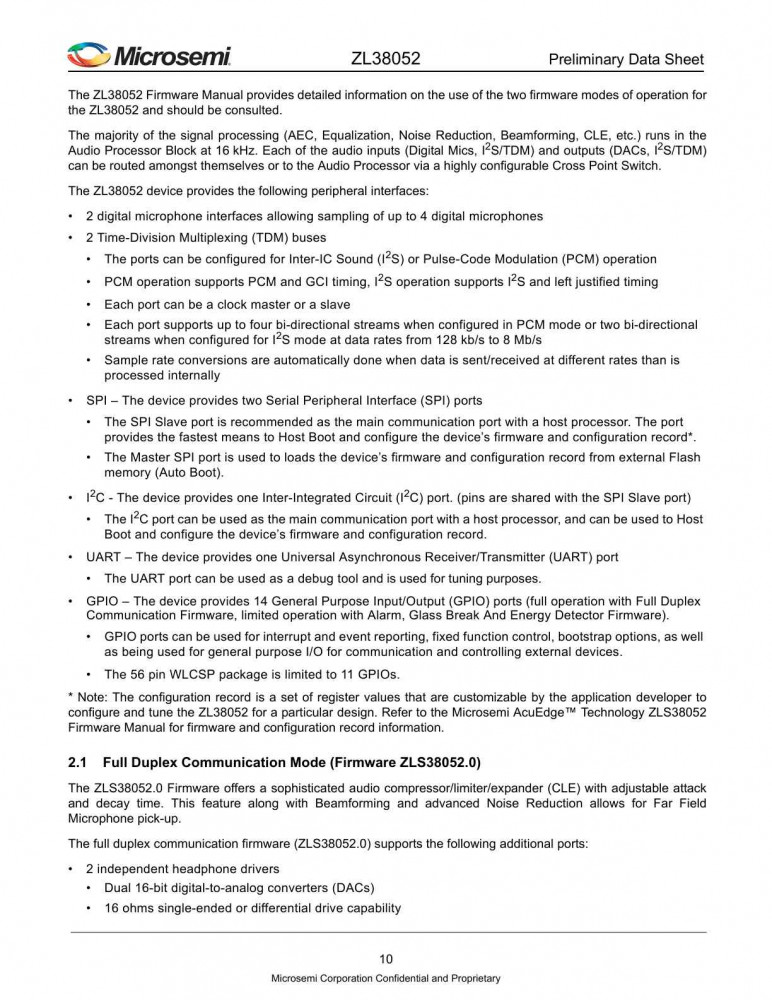 ZL38052 datasheet page 10
