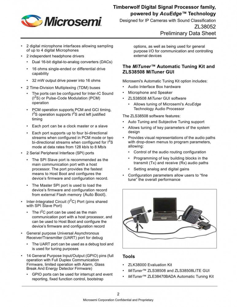 ZL38052 datasheet page 2