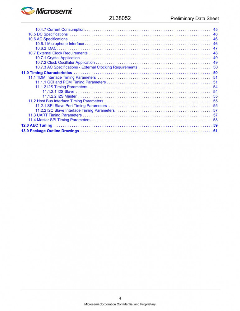 ZL38052 datasheet page 4