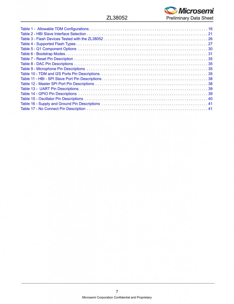 ZL38052 datasheet page 7