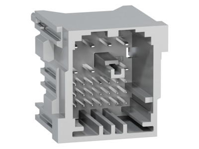 stAK50h Vertical Hybrid Header, 12 Circuits, Key 4, Gray, Tray