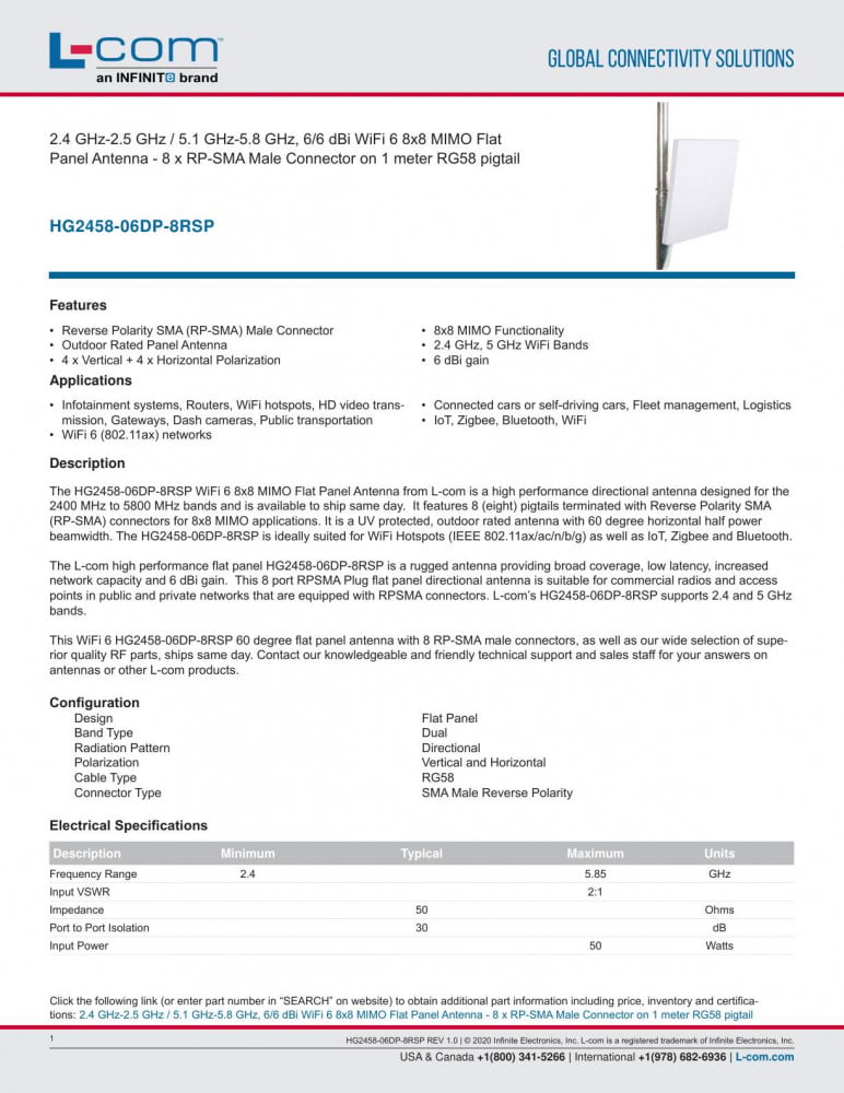 HG2458-06DP-8RSP technical document page 1