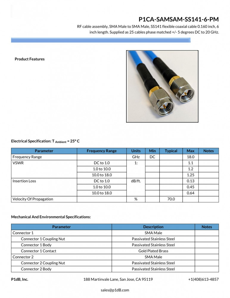 P1CA-SAMSAM-SS141-6-PM technical document page 1