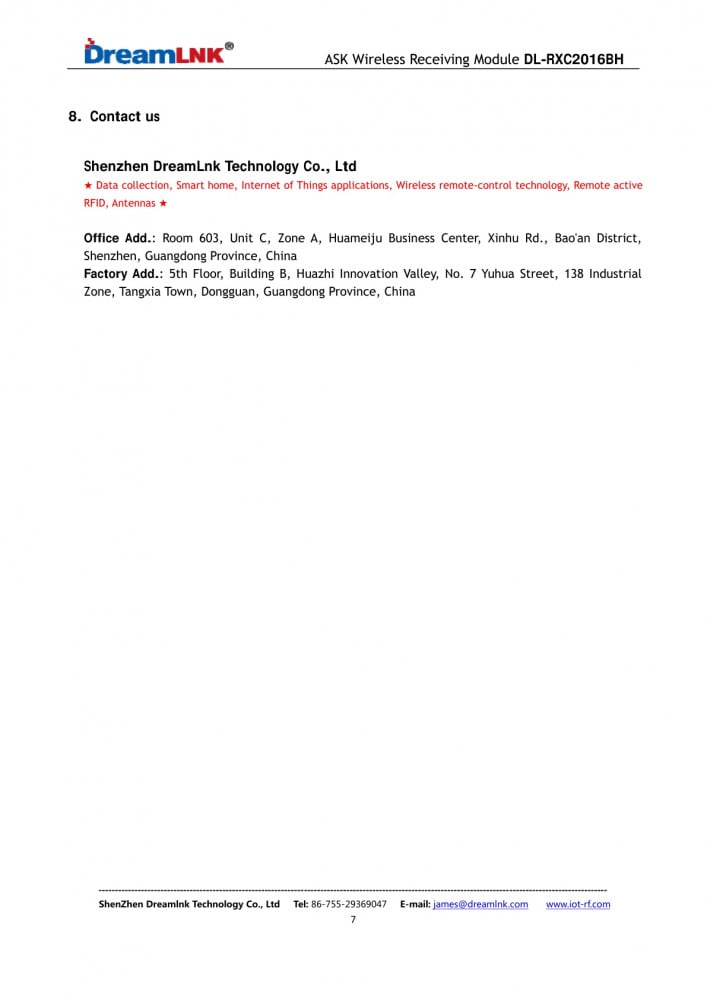 DL-RXC2016BH datasheet page 7