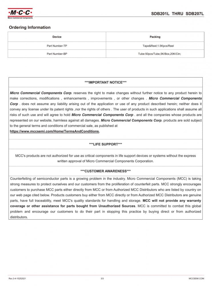 SDB202L-TP datasheet page 3