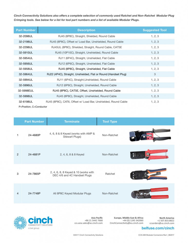 32-5998UL modular connector document page 2