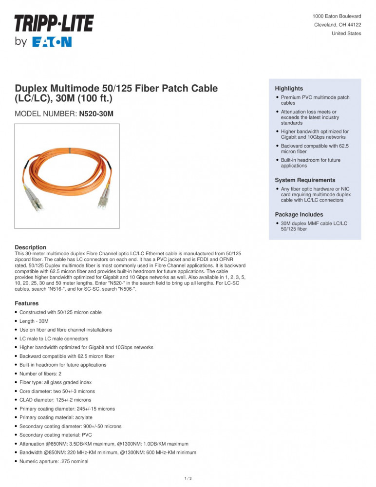 N520-30M technical document page 1