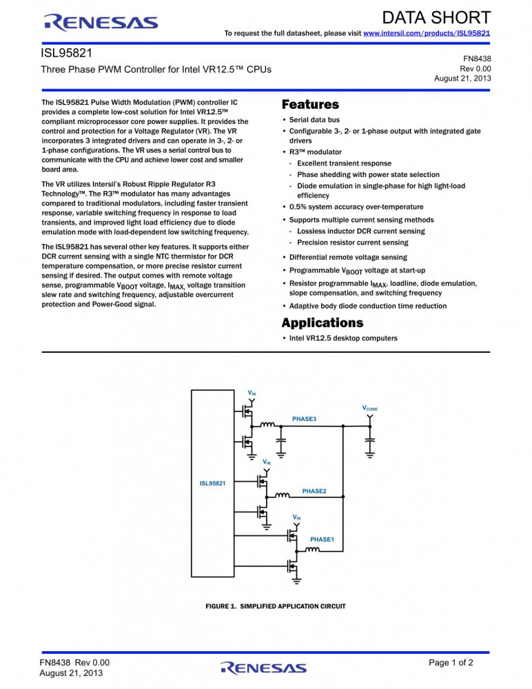 ISL95821 technical document page 1