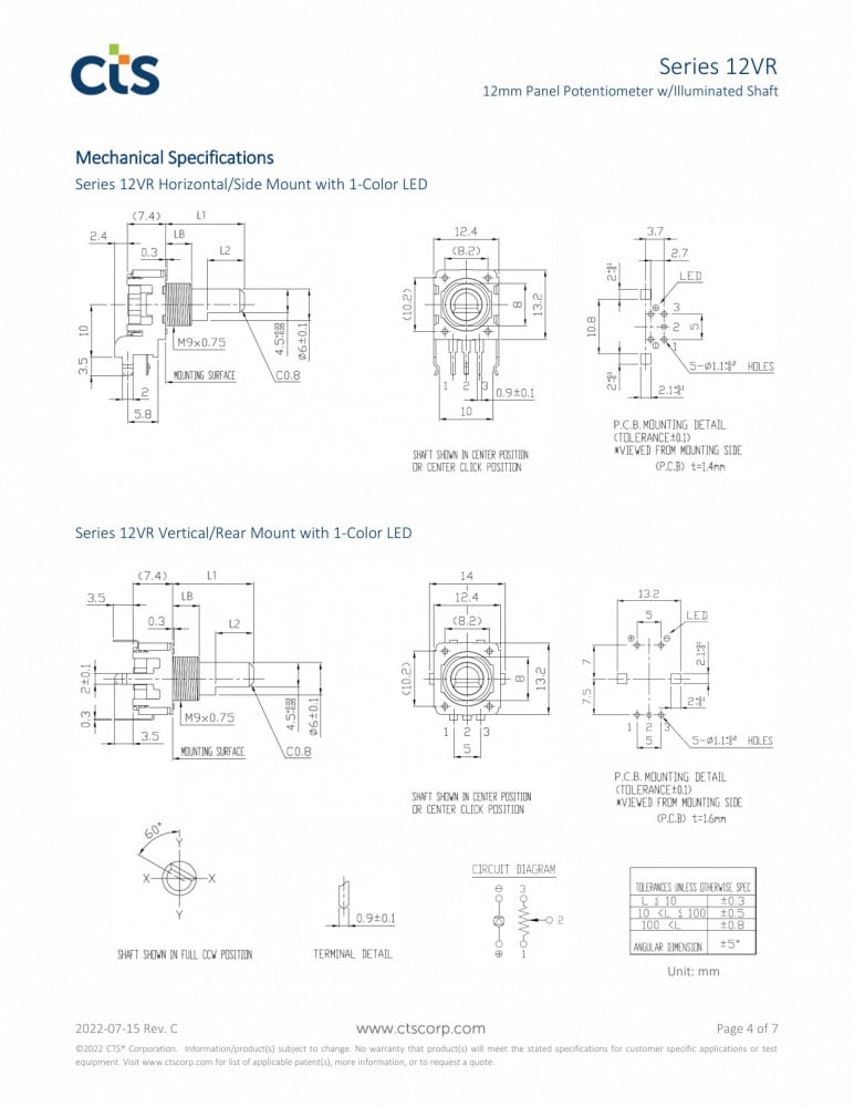 CTS 12VR datasheet page 4