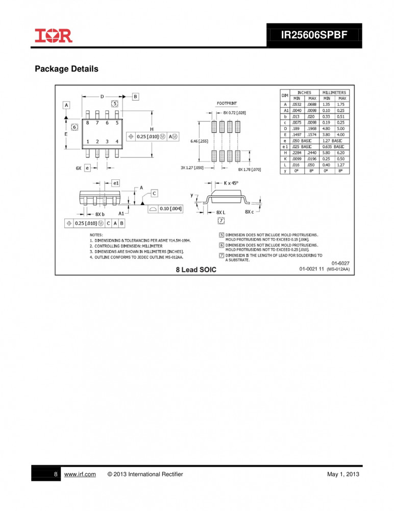 IR25606STRPBF datasheet page 8