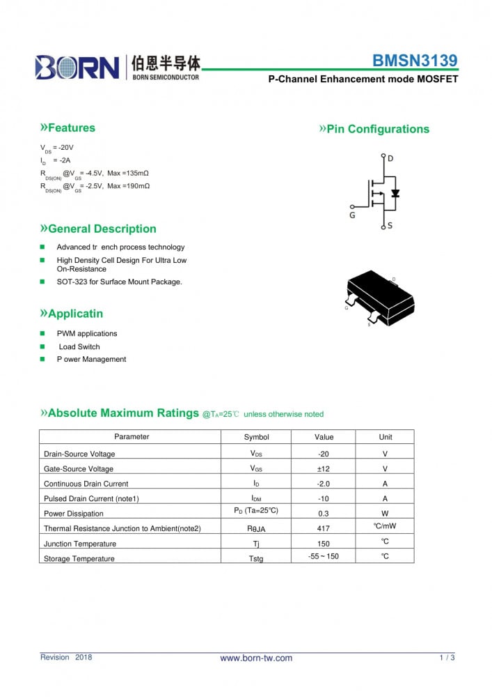 BMSN3139 datasheet page 1