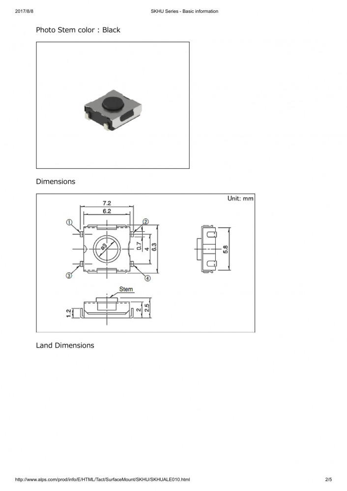 SKHUALE010 product photo and dimensions