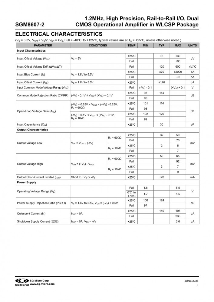 SGM8607-2 datasheet page 4