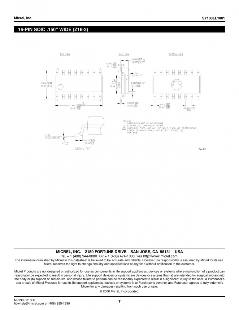 SY100EL1001ZI-TR datasheet page 7