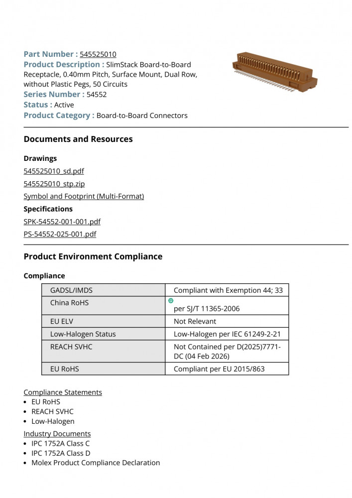 545525010 technical documentation page 1