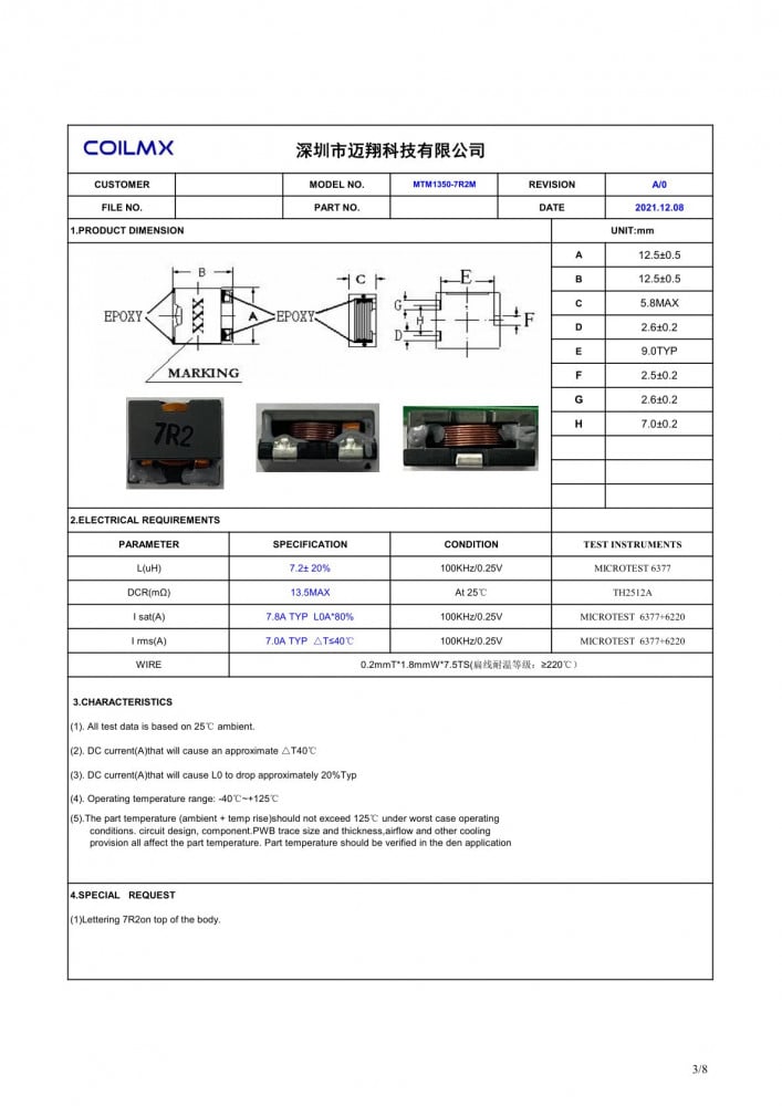 MTM1350-7R2M identification and application information