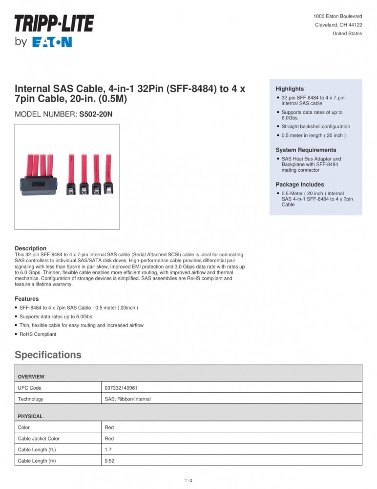 S502-20N technical document page 1