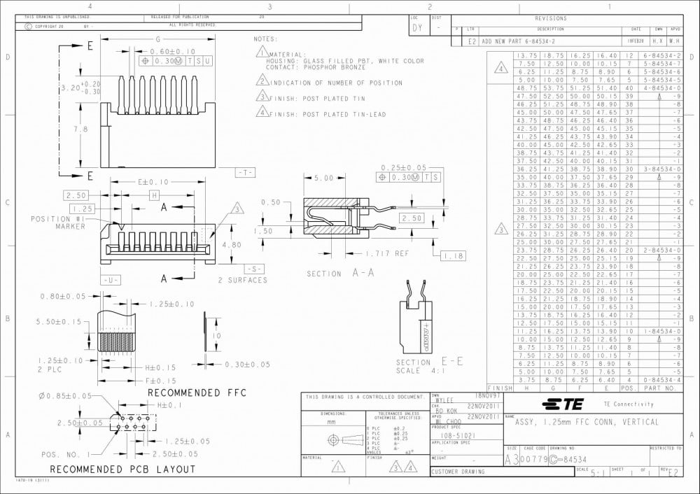 TE Connectivity 2-84534-3 technical drawing preview