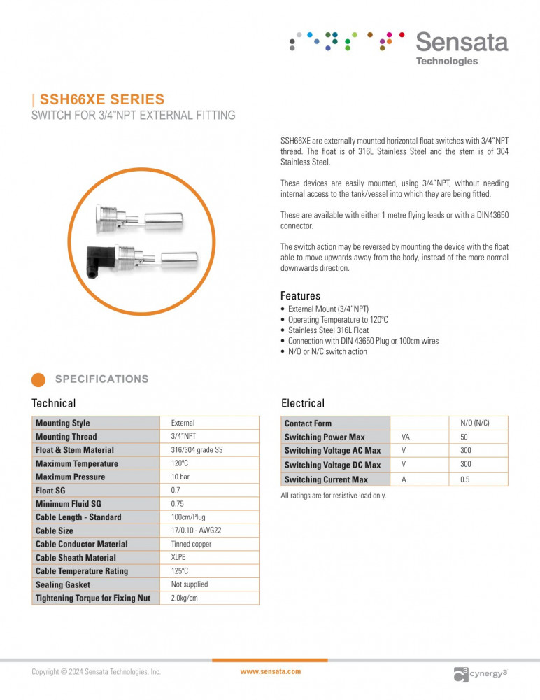 SSH66XE technical documentation page 1