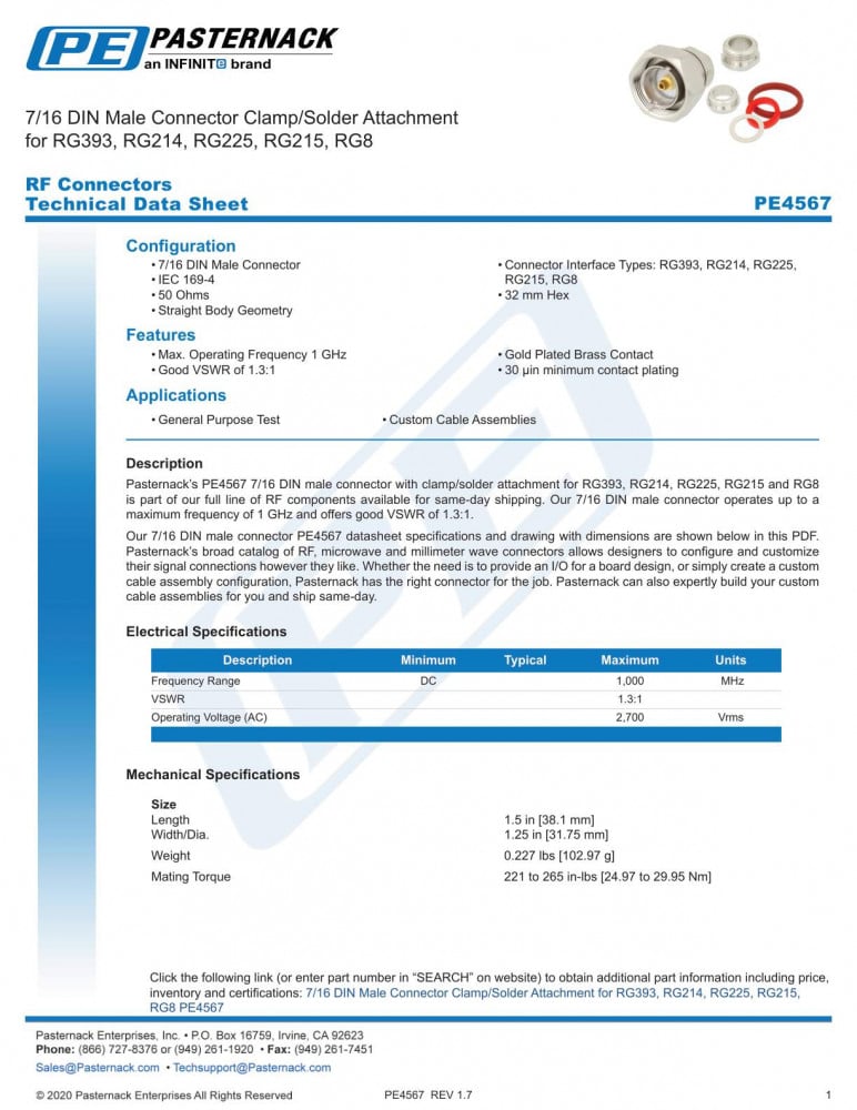 PE4567 datasheet page 1