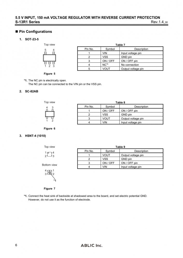 ABLIC S-13R1 datasheet page 6