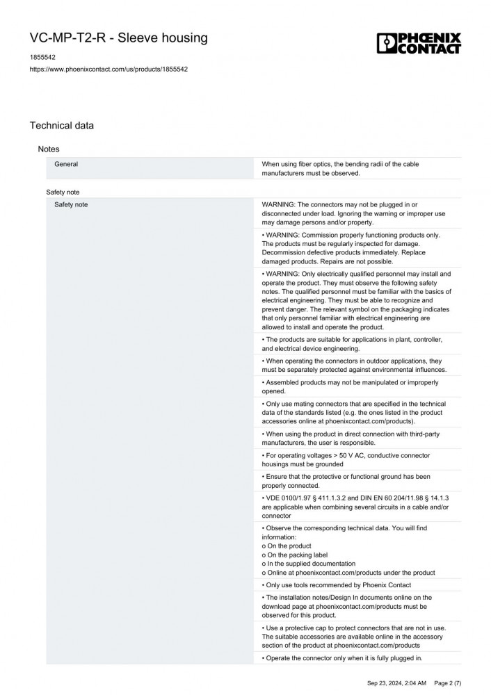 Phoenix Contact 1855542 product document page 2