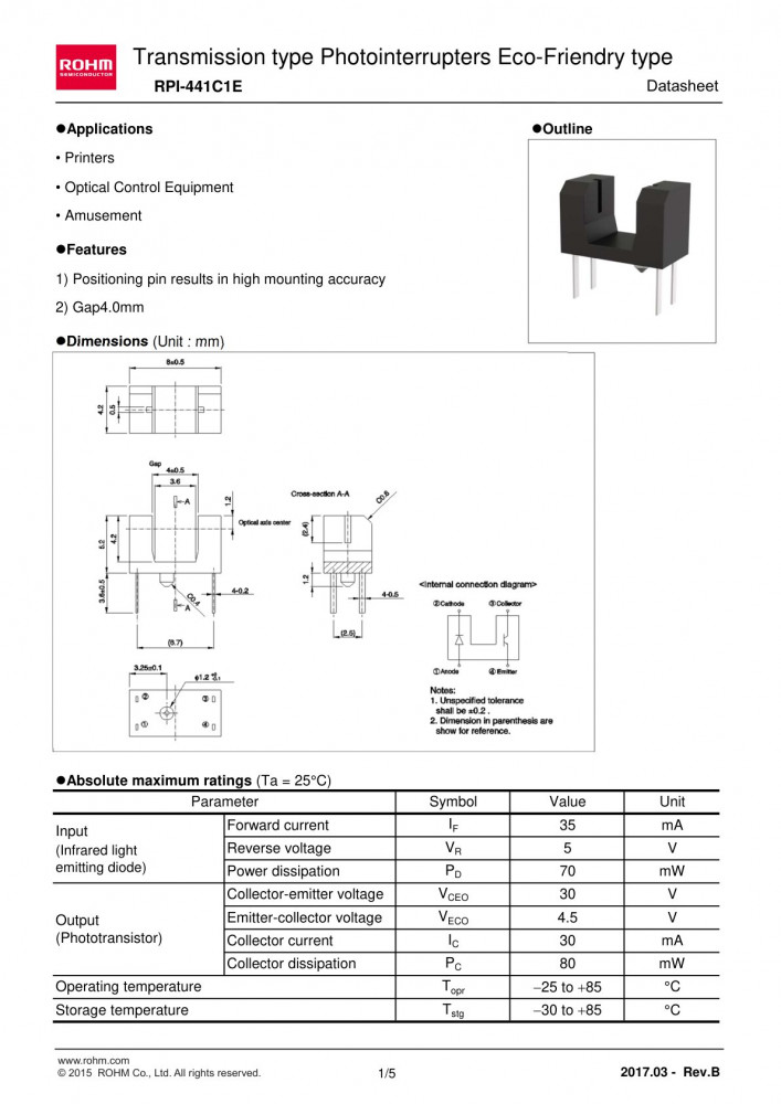 RPI-441C1E technical document page 1