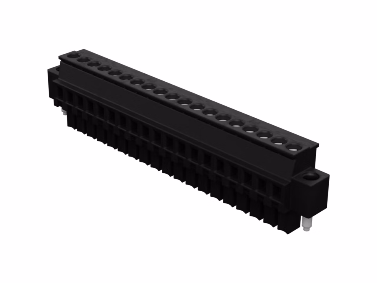 3.81mm Pitch Eurostyle Vertical Plug, with Retention Screws and Standard Imprinting, Rear Wire Entry, Gold (Au) Plated, Black, 19 Circuits for sale