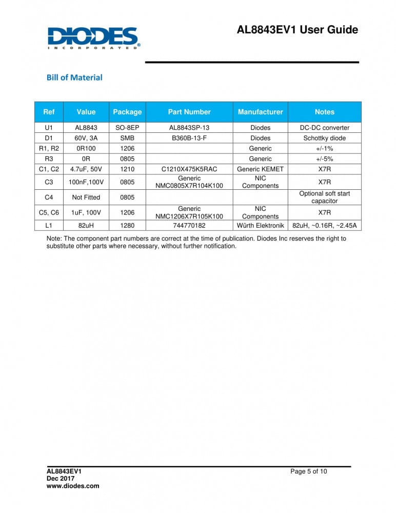 AL8843EV1 document page 5