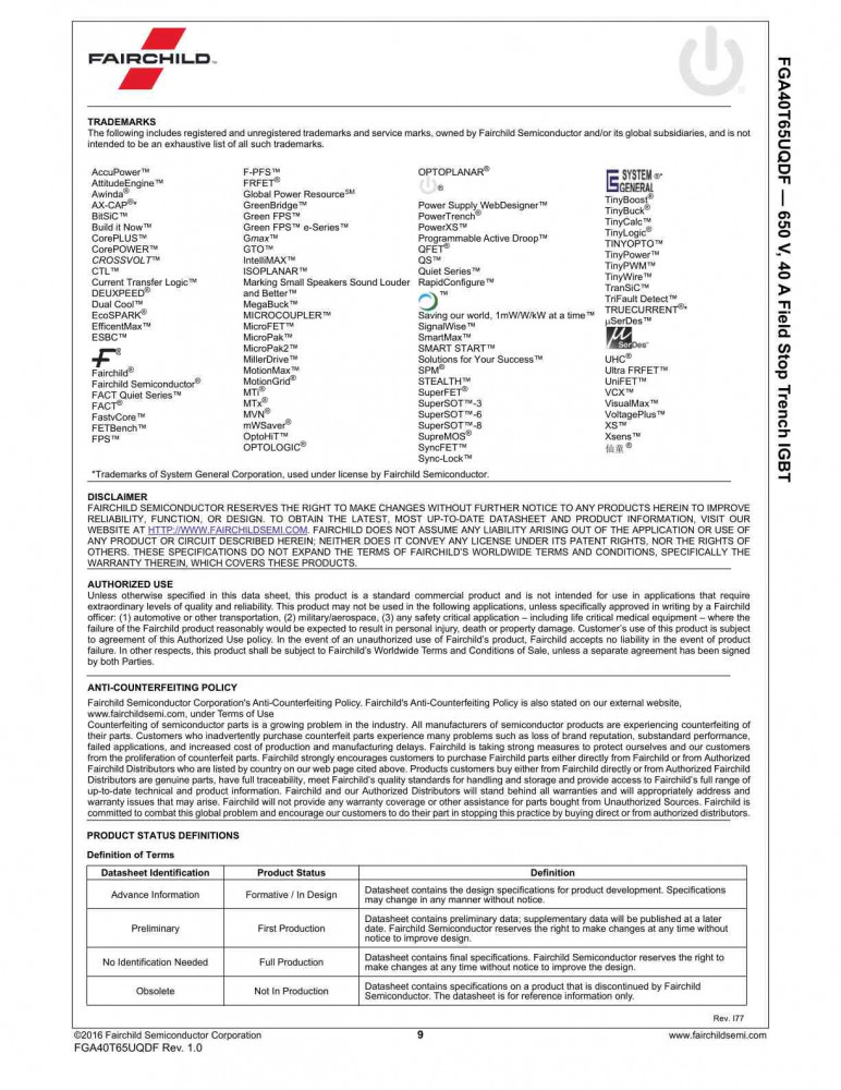 FGA40T65UQDF datasheet page 10