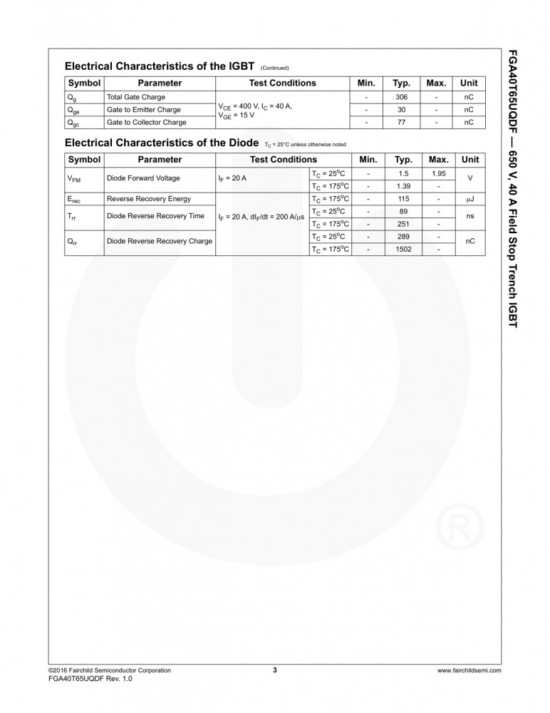 FGA40T65UQDF datasheet page 4