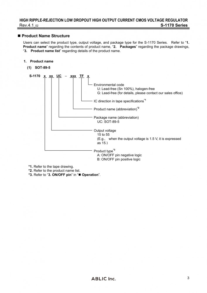 S-1170 datasheet page 3
